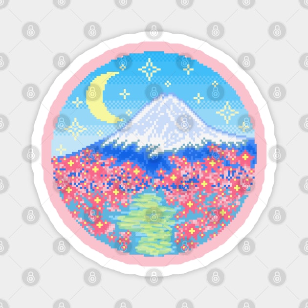 Mt Fuji Pixel Art - Japan - Magnet | TeePublic