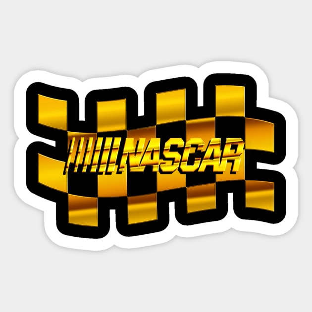 Golden nascar flag - Nascar - Sticker | TeePublic