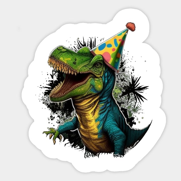 Adult Dinosaur Birthday Party - Dinosaur Birthday - Sticker | TeePublic
