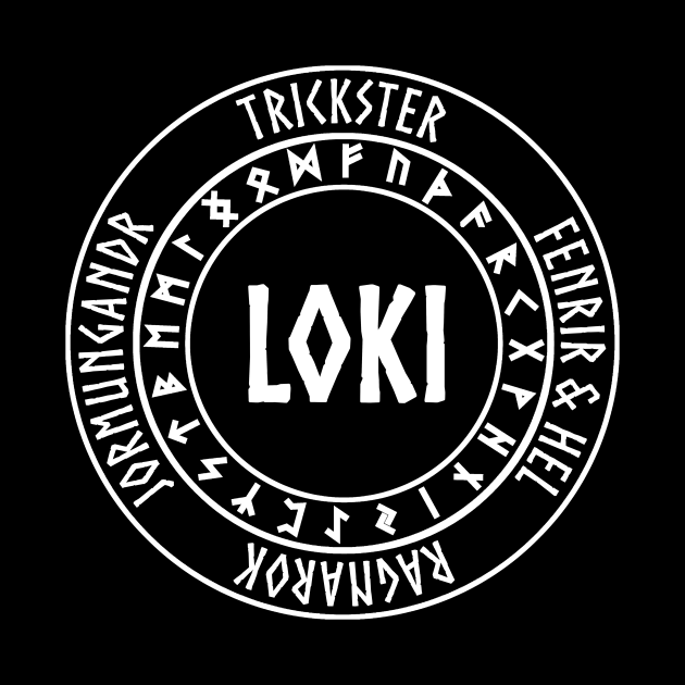 Loki Norse God with Runes - Loki - Pin | TeePublic