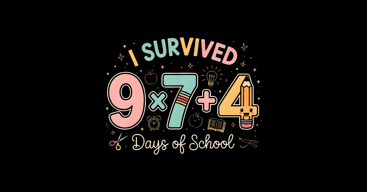 I Survived [9x7]+4 Days of School Math Teacher Funny Equation - 67 Days ...