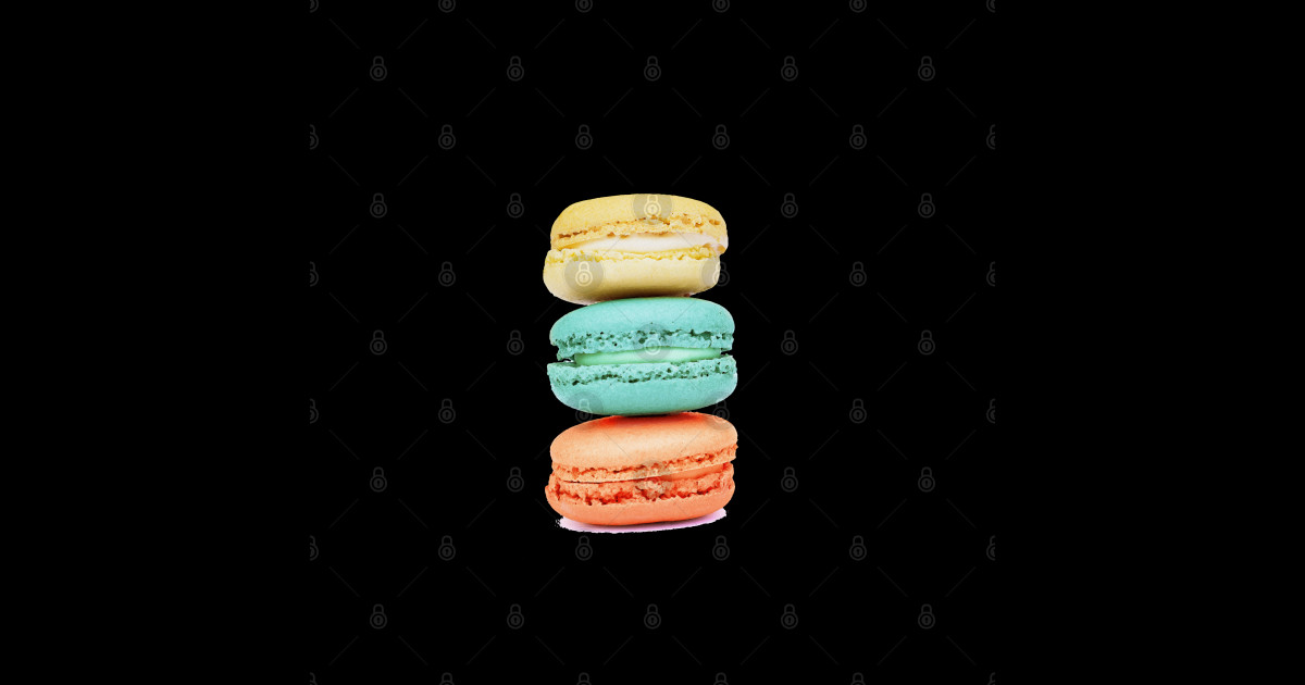 Stack of Macarons - Coral Aqua and Yellow - Macaron - Sticker | TeePublic