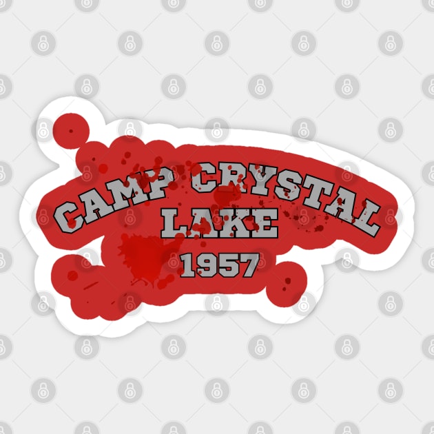 Camp Crystal Lake 1957 Bloody - Camp Crystal Lake - Sticker | TeePublic