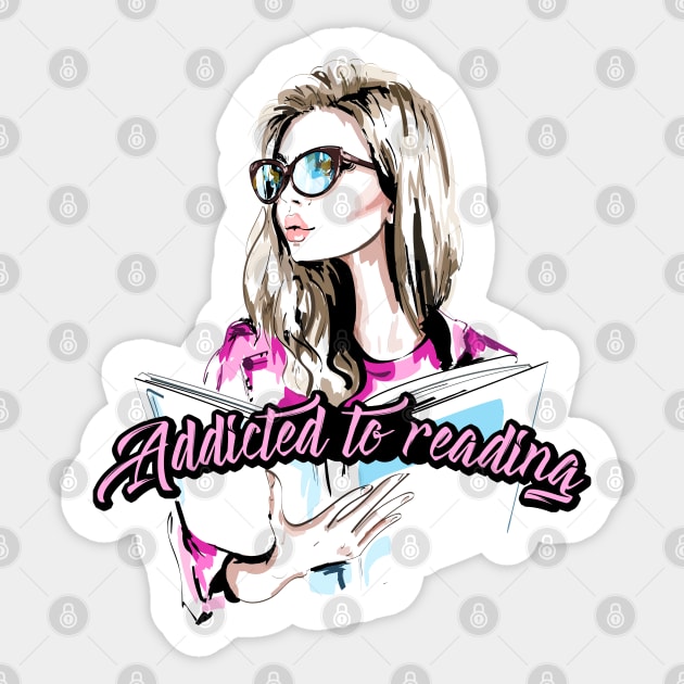 Addicted to reading - Book - Sticker | TeePublic
