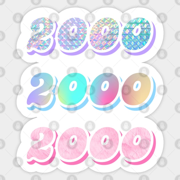 2000 aesthetic pack - 2000 - Sticker | TeePublic