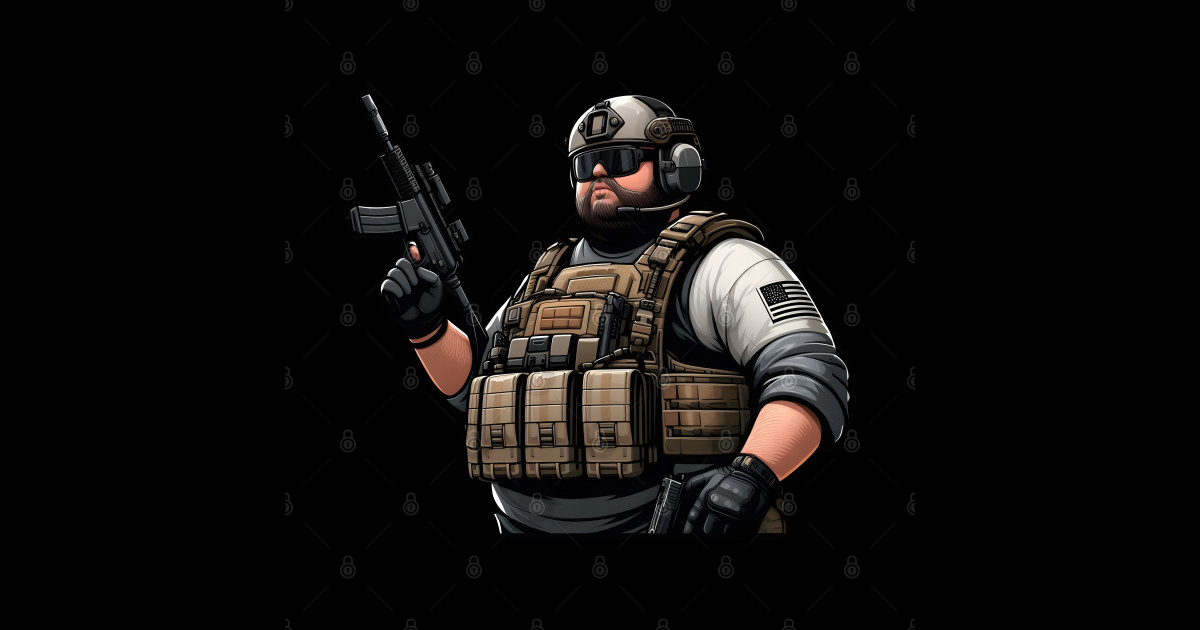 Tactical Fatman - Tactical - Sticker | TeePublic