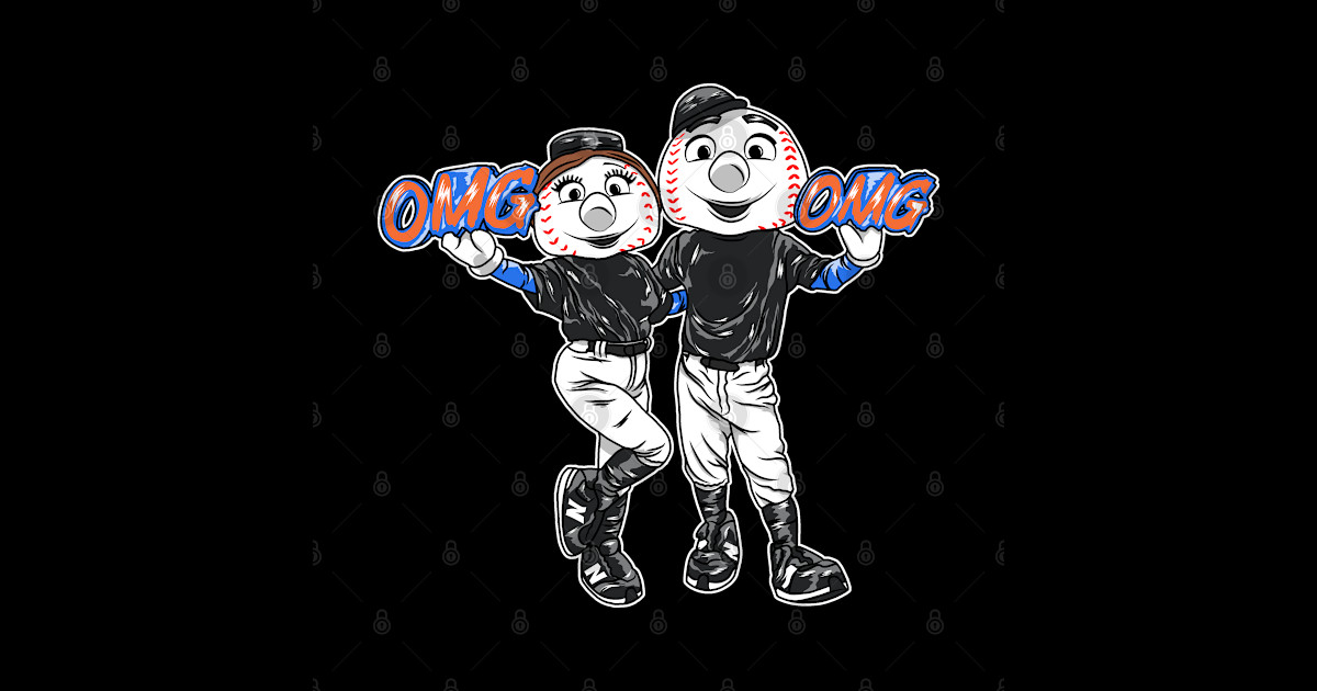 OMG Mr. Met and Mrs. Met Mascot!! Cartoon - Omg Mets - Sticker | TeePublic