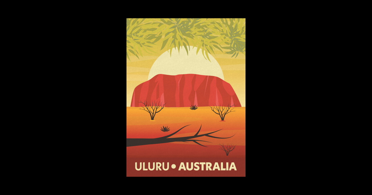 Uluru – Australia Travel Poster - Uluru - Sticker | TeePublic
