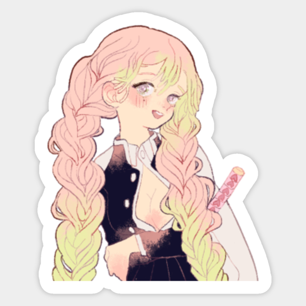 Mitsuri Kanroji Cute - Mitsuri Kanroji - Sticker | TeePublic