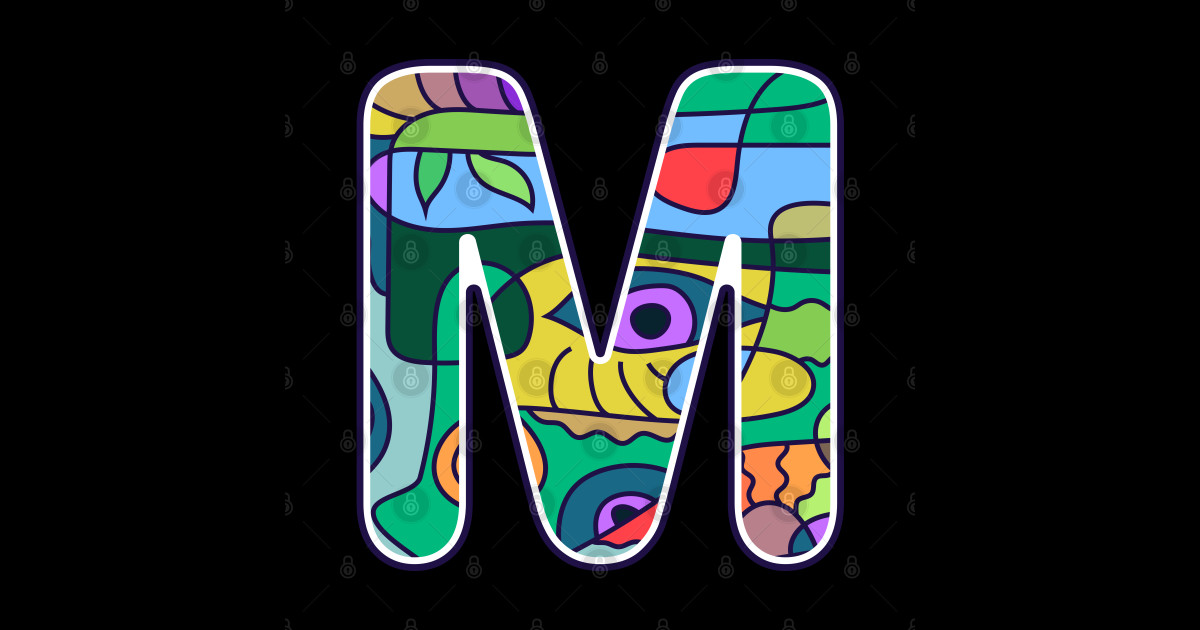 Alphabet M - Initial M - Sticker | TeePublic