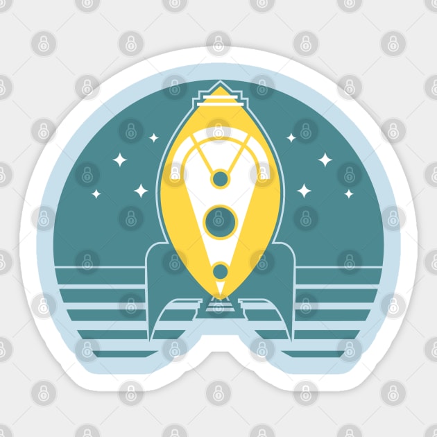 Rad Rockets - Yellow - Rocketship - Sticker | TeePublic