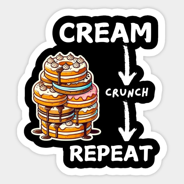 CREAM, CRUNCH, REPEAT. - Snack Food - Sticker | TeePublic