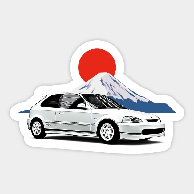 Civic Fuji JDM Japan Print - Classic - Sticker | TeePublic