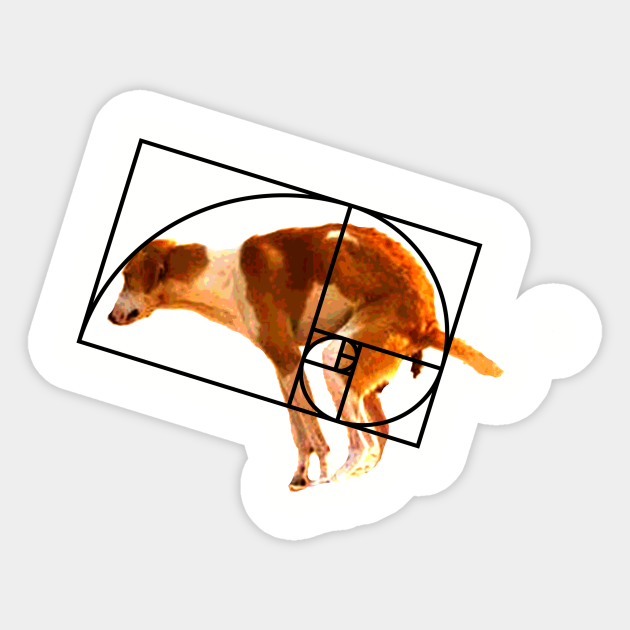 FIbonacci golden ratio dog - Dog - Sticker | TeePublic