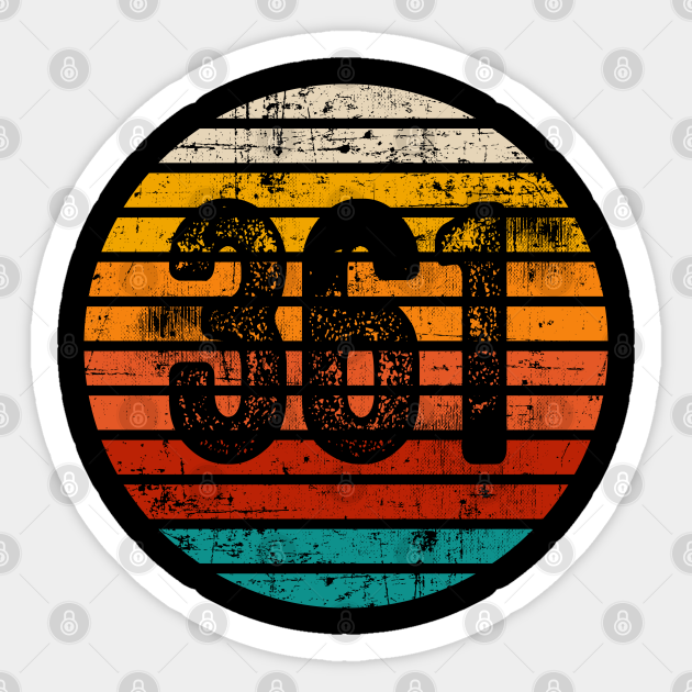 Distressed Vintage Sunset 361 Area Code - 361 Area Code - Sticker ...