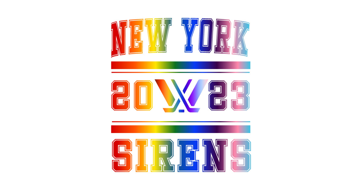 New York Sirens Pride Rainbow PWHL Vintage Logo - New York Sirens - T ...
