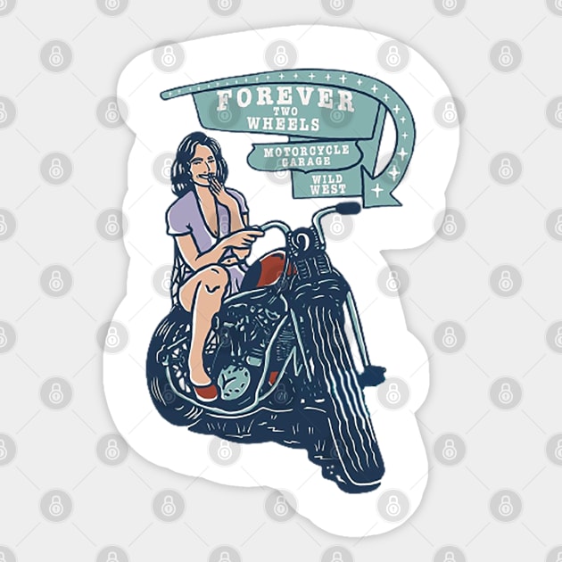 girl and motorcycle - Motorcycle Club - Sticker | TeePublic