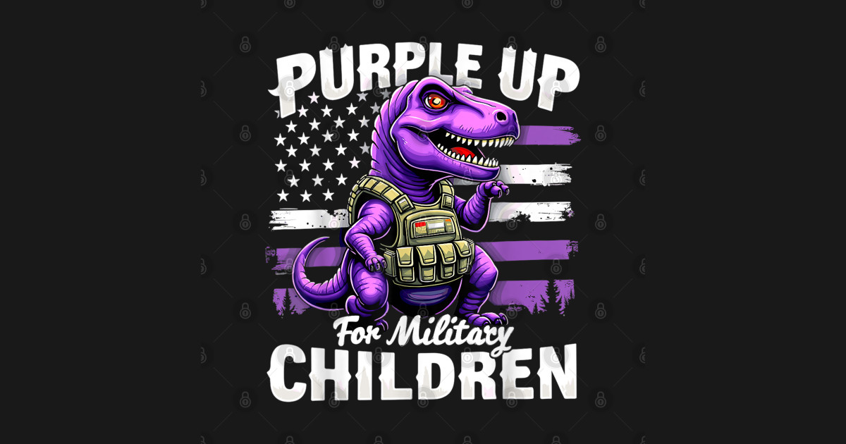 Purple Up For Military Kids Dinosaur T Rex Army - Purple Up For ...
