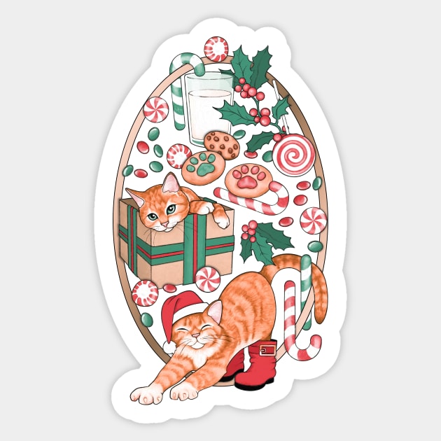 Meowy Christmas Cats - Christmas Cat - Sticker | TeePublic