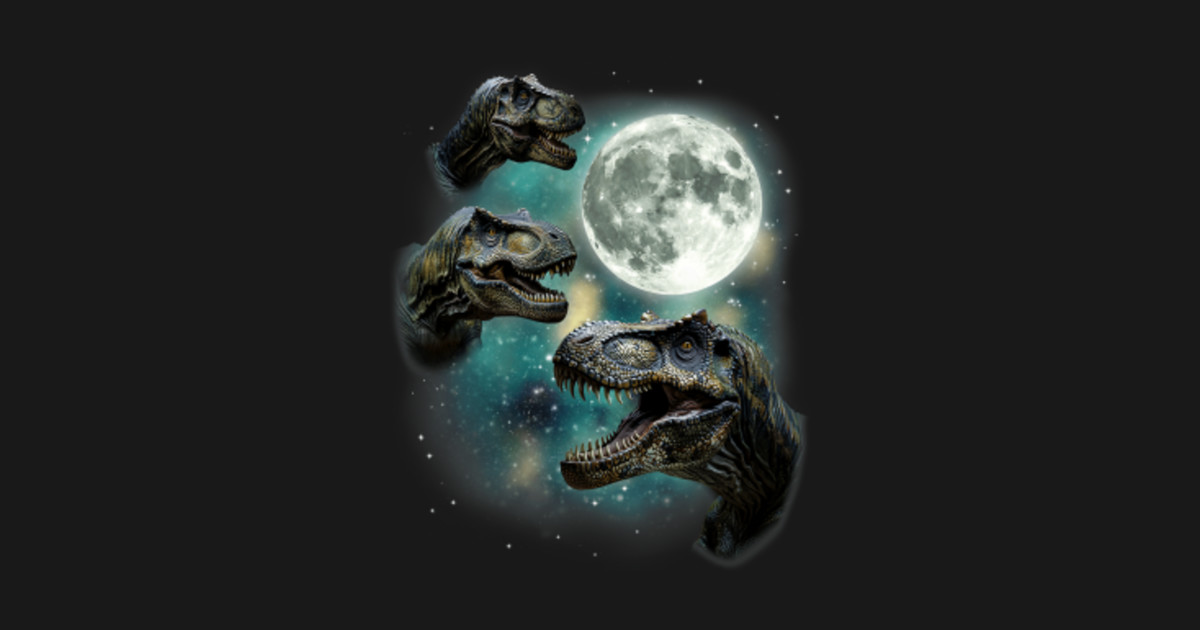 3 Tyrannosaurus Howling At Moon Prehistoric Dinosaurs Parody - 3 ...