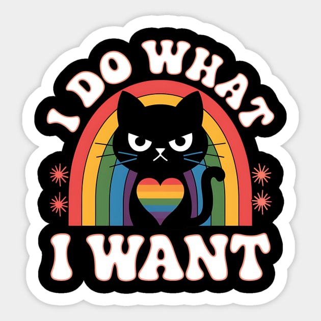 LGBTQ Cat Rainbow - Lgbtq Cat Rainbow - Sticker | TeePublic