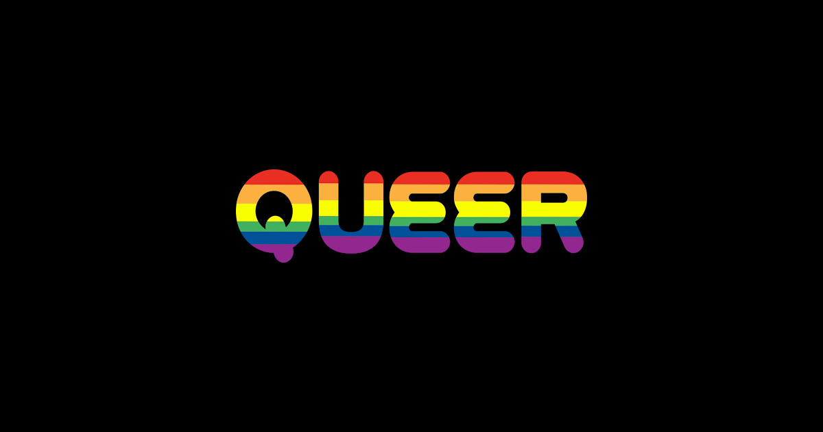Queer text design with rainbow pride flag - Pride Month - Sticker ...