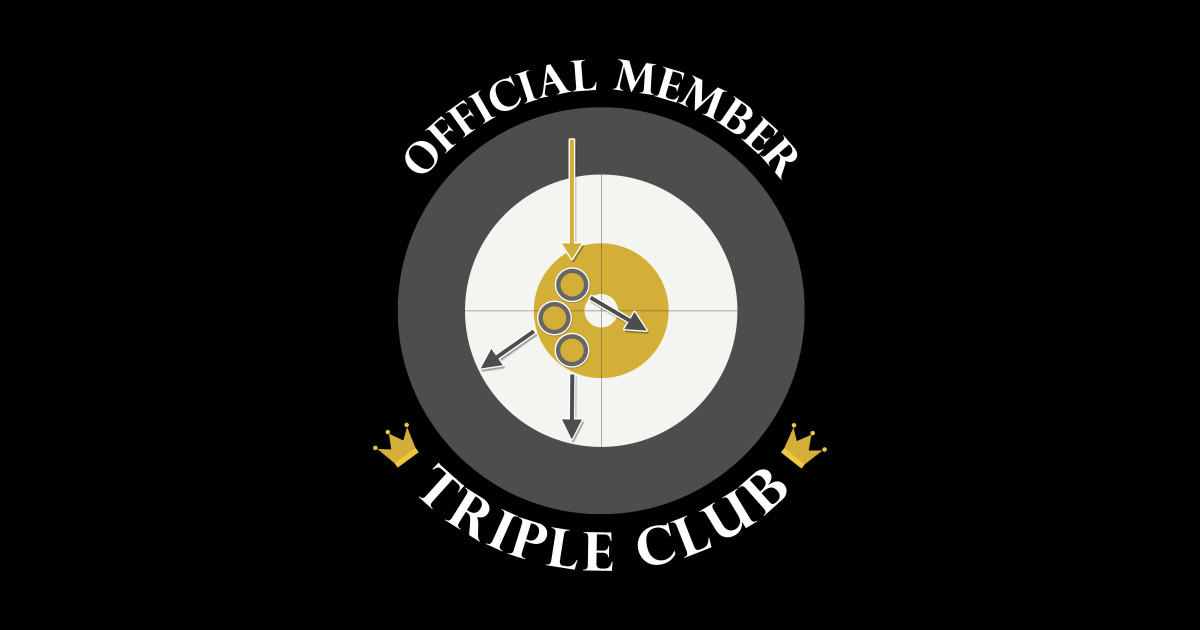 The "Triple Club" - White Text - Curling - Sticker | TeePublic