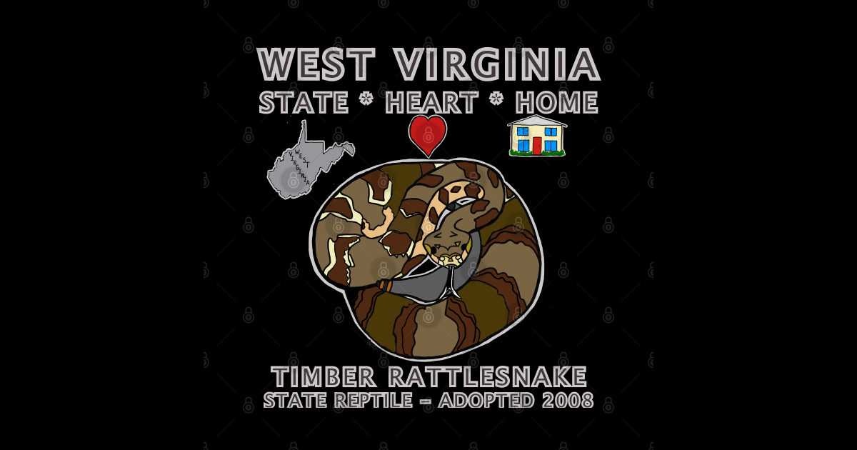 West Virginia - Timber Rattlesnake - State, Heart, Home - state symbols ...