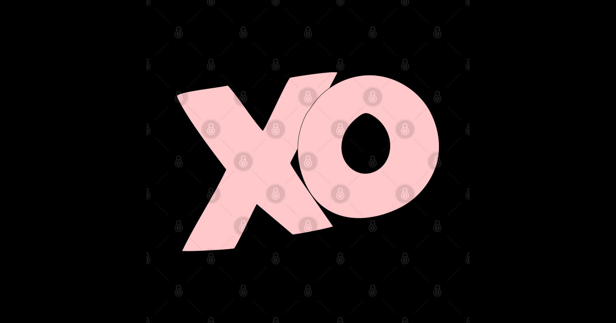 XO hugs and kisses cartoon text art in lite pink - Xo Love Text ...