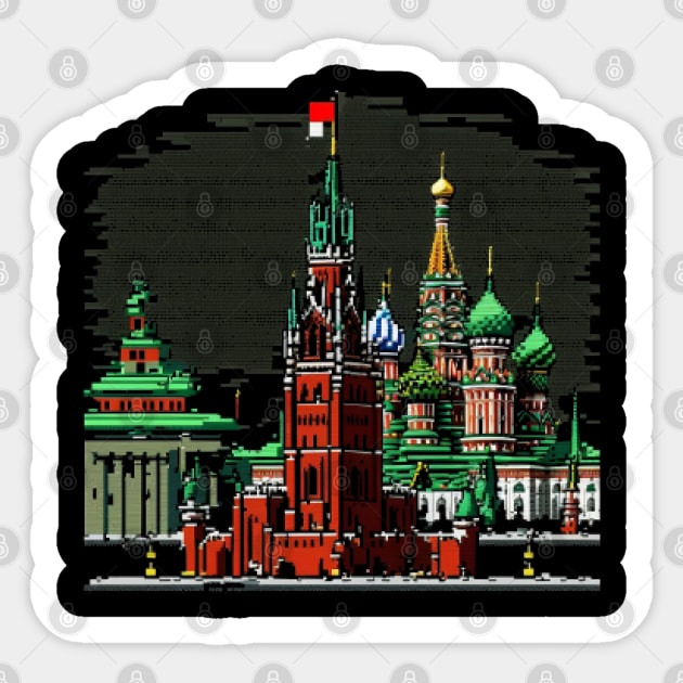 Moscow Kremlin Pixel Art - Moscow Kremlin - Sticker | TeePublic