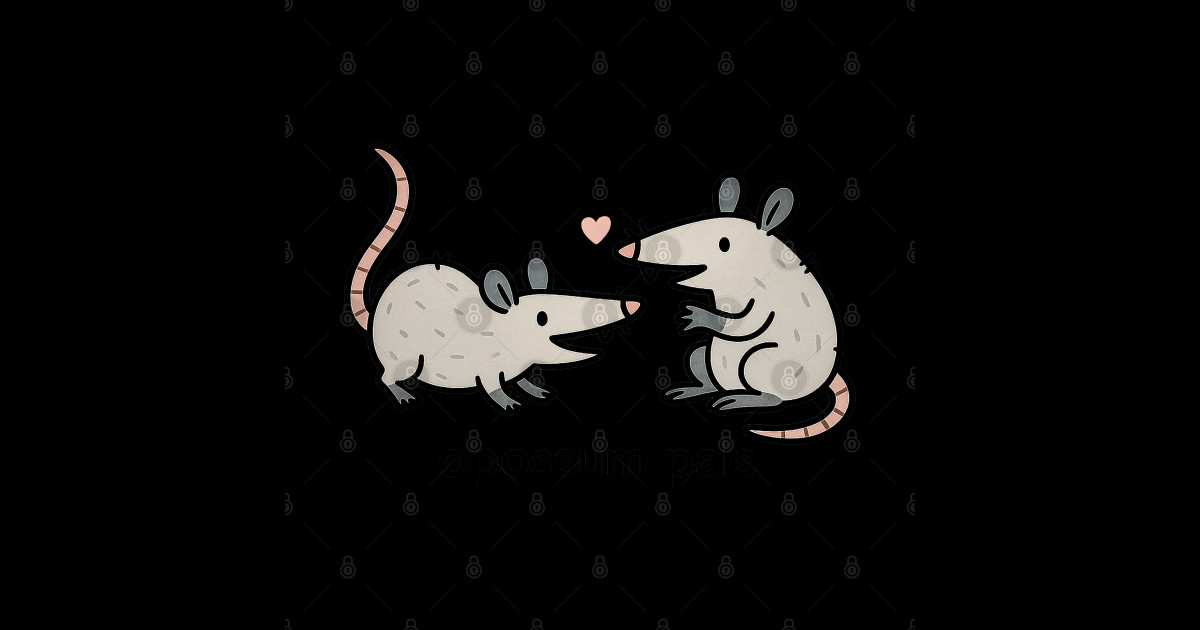 possum pals rat couple - Possum Pals Rat Couple - Sticker | TeePublic