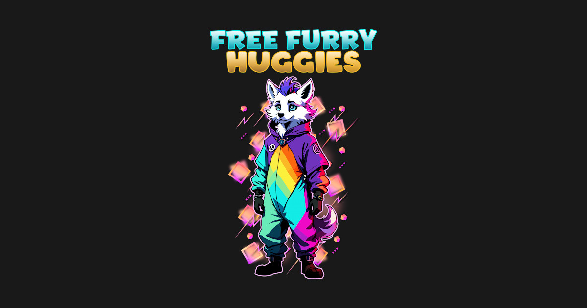 Free Furry Huggies I Cute Dog Fursuit Cosplay - Furry - T-Shirt | TeePublic