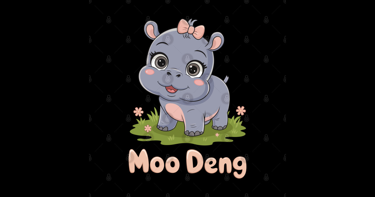 Moo Deng the Cute Baby Hippo Adorable Cartoon Animal for Hippo Lovers ...