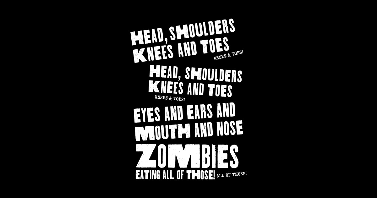Head Shoulder Knees and Toes (Zombie) - Zombies - Sticker | TeePublic
