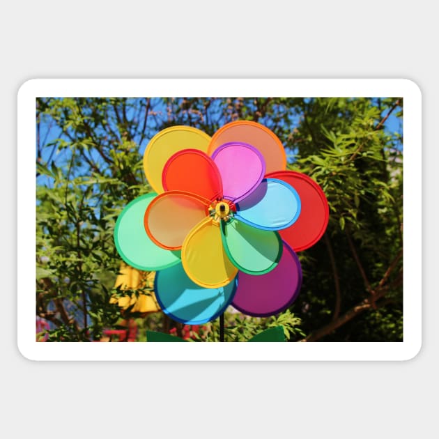 Rainbow Wind Spinner - Spin - Sticker | TeePublic