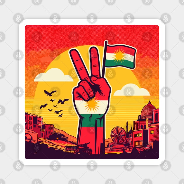 Biji kurdistan Peace and freedom - Biji Kurdistan - Magnet | TeePublic