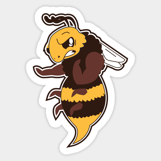 Just an Angry Bee - Bee - Sticker | TeePublic