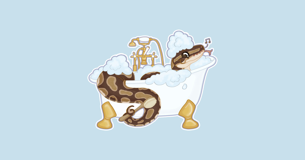 Ball/Royal Python in a Bath - Ball Python - T-Shirt | TeePublic