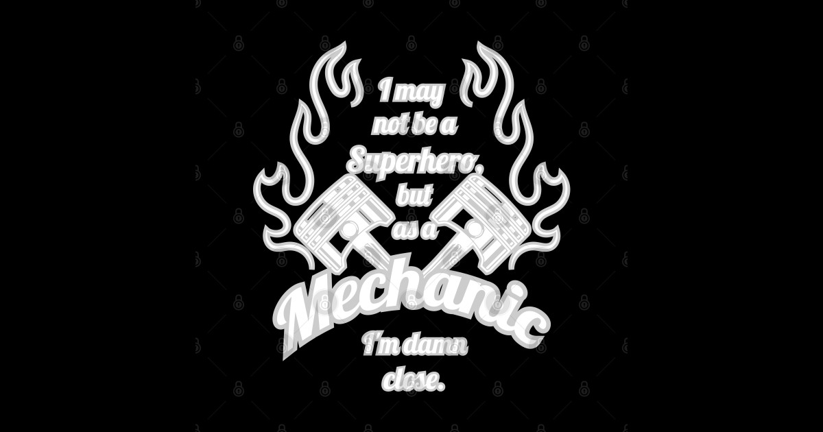 Superhero mechanic white - Mechanic - Sticker | TeePublic
