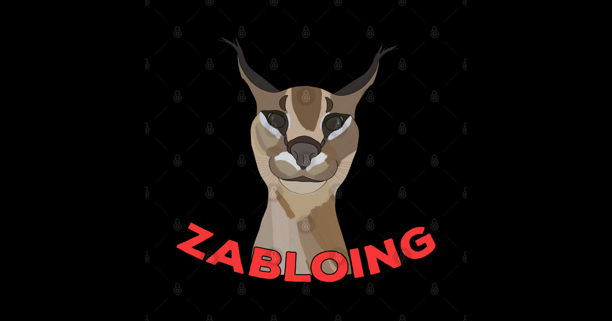 Zabloing Cat Meme - Zabloing Floppa Cat - Sticker | TeePublic