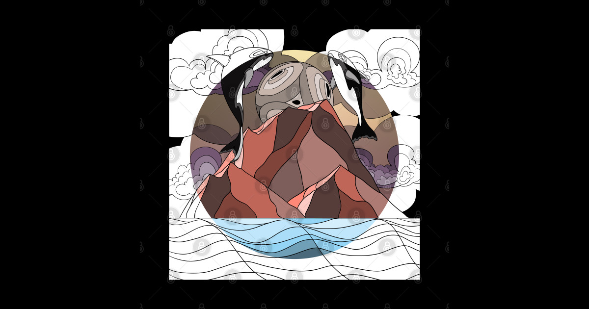 orcas coven - Flying Orca - Sticker | TeePublic