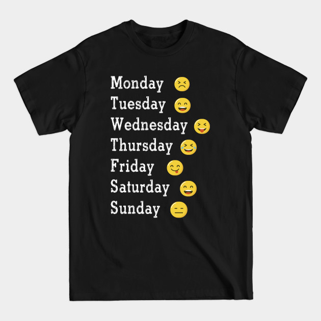 Emoji Emoticons Days Of The Week World Emoji Day Shirt Gifts - Emoji ...
