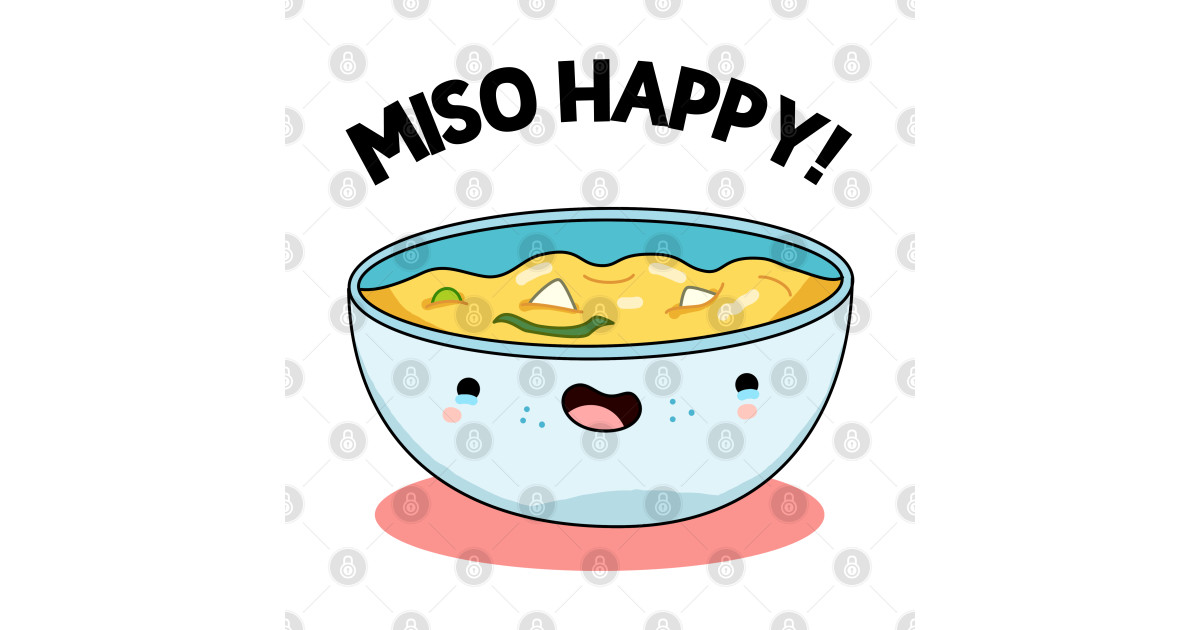 Miso Happy Cute Noodle Pun - Noodle Puns - T-Shirt | TeePublic