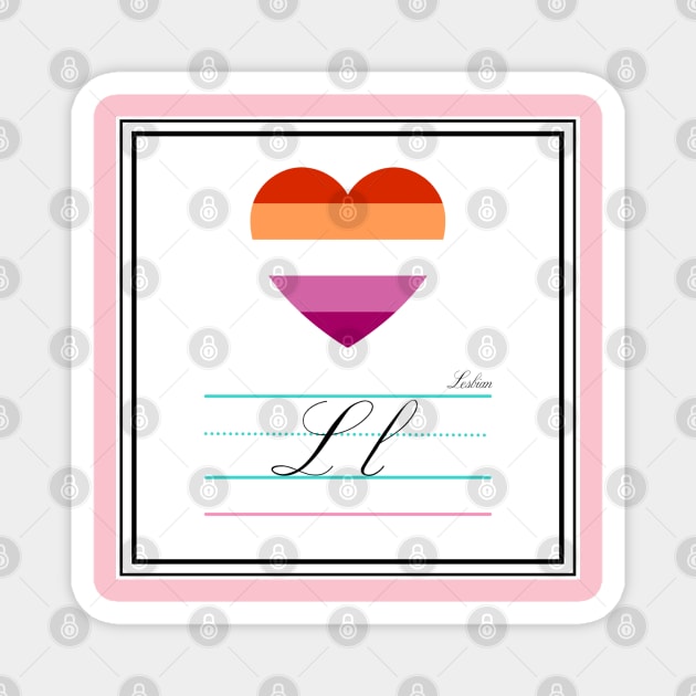 Lesbian Queer Alphabet Cards - Lesbian - Magnet | TeePublic