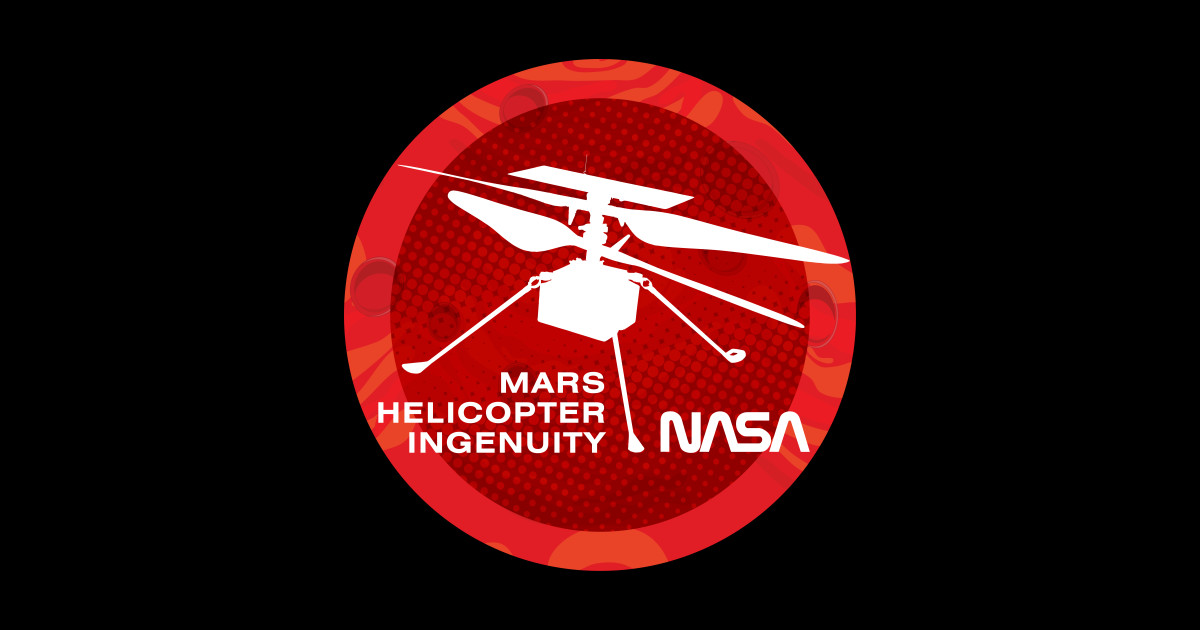 Mars Helicopter Ingenuity Silhouette - Helicopter - Sticker | TeePublic