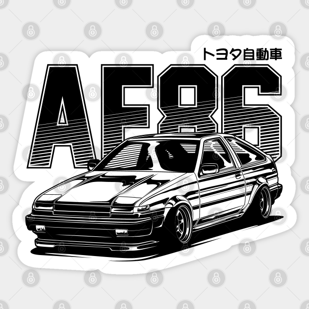 AE86 Trueno (Black Print) - Ae86 Trueno - Sticker | TeePublic