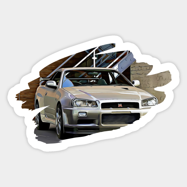 R34 Skyline Art Print - Classic - Sticker | TeePublic