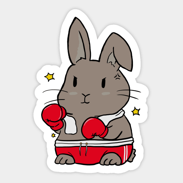 Cute Boxer Bunny - Boxing - Sticker | TeePublic