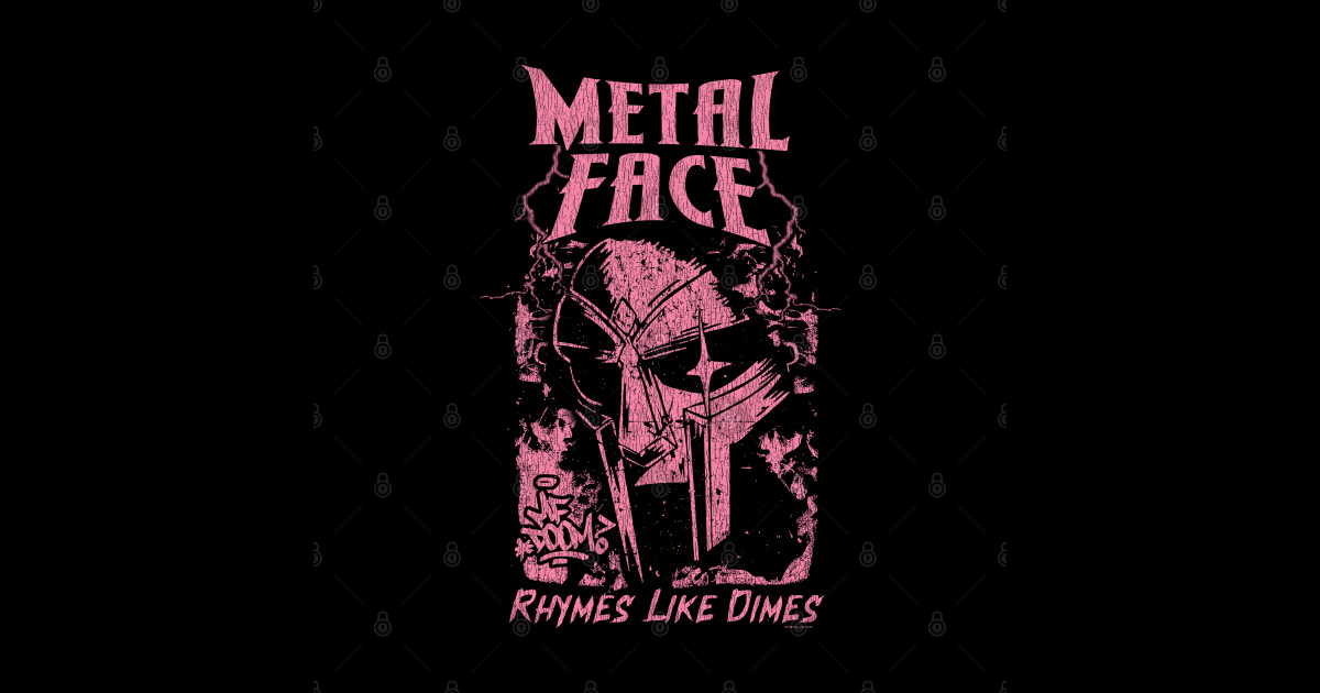 Vintage Bootleg Metal Face Pink - Mf Doom - Sticker | TeePublic