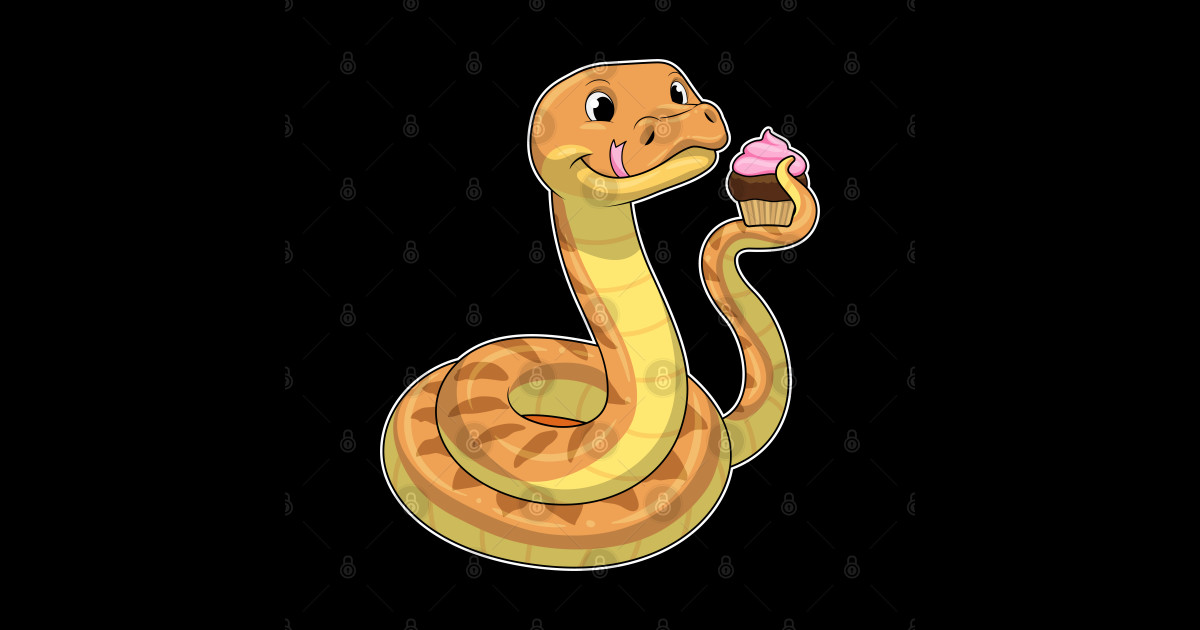 Snake with Muffin - Snakes - Sticker | TeePublic